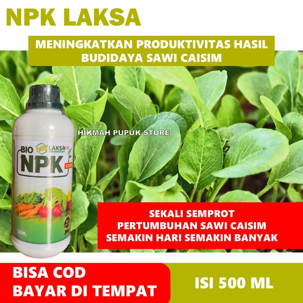 Jual NPK LAKSA Pupuk Pelebat dan Perangsang Bunga Buah Sayuran Sawi + ZPT Special Penambah Benih ...