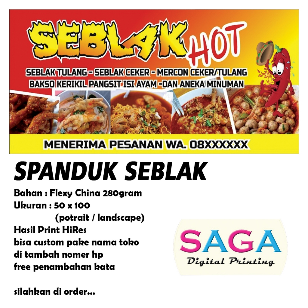 Jual SPANDUK BANNER SEBLAK HOT 50 X100 | Shopee Indonesia