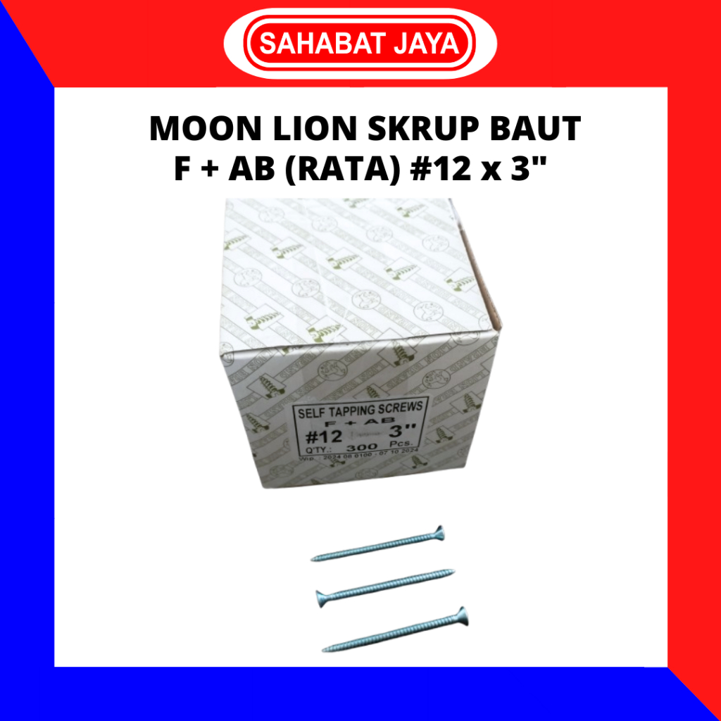 Jual Moon Lion Skrup Baut ( #12 X 3" ) Tapping Screws (F+AB) Kepala ...
