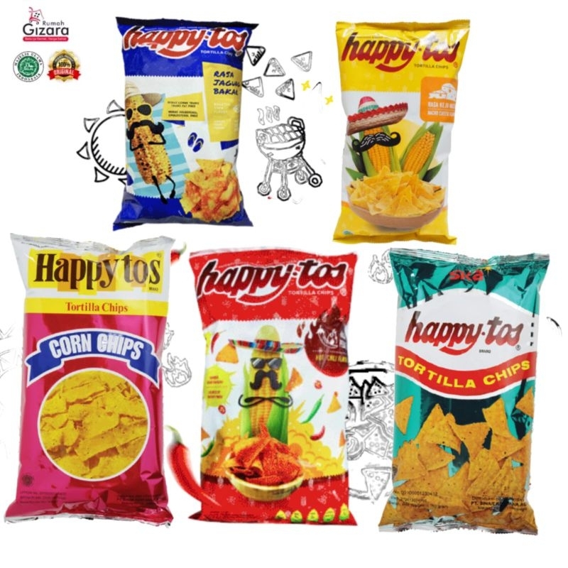 Jual Happytos Snack Tortila Chips Merah 140 Gram Keripik Jagung Happy ...