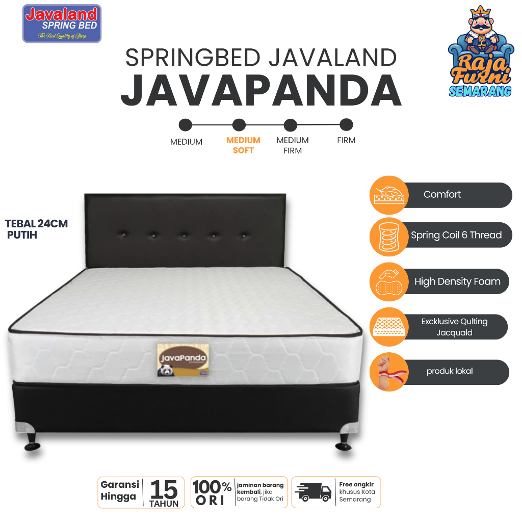 Jual Bedset kasur springbed javaland javapanda Tebal 24 cm | Shopee Indonesia