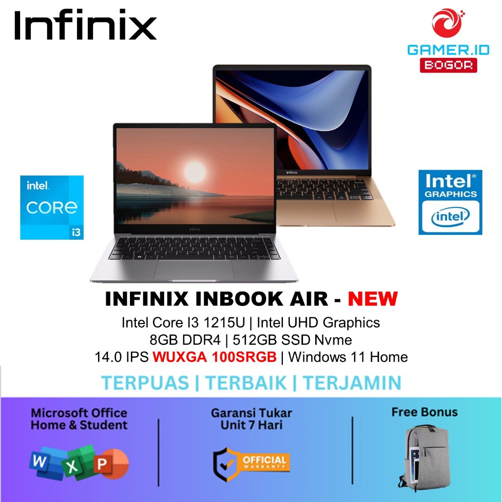 Jual Infinix Inbook Air i3-1215U 8Gb 512Ssd Windows 11 14.0" Wuxga Ips ...
