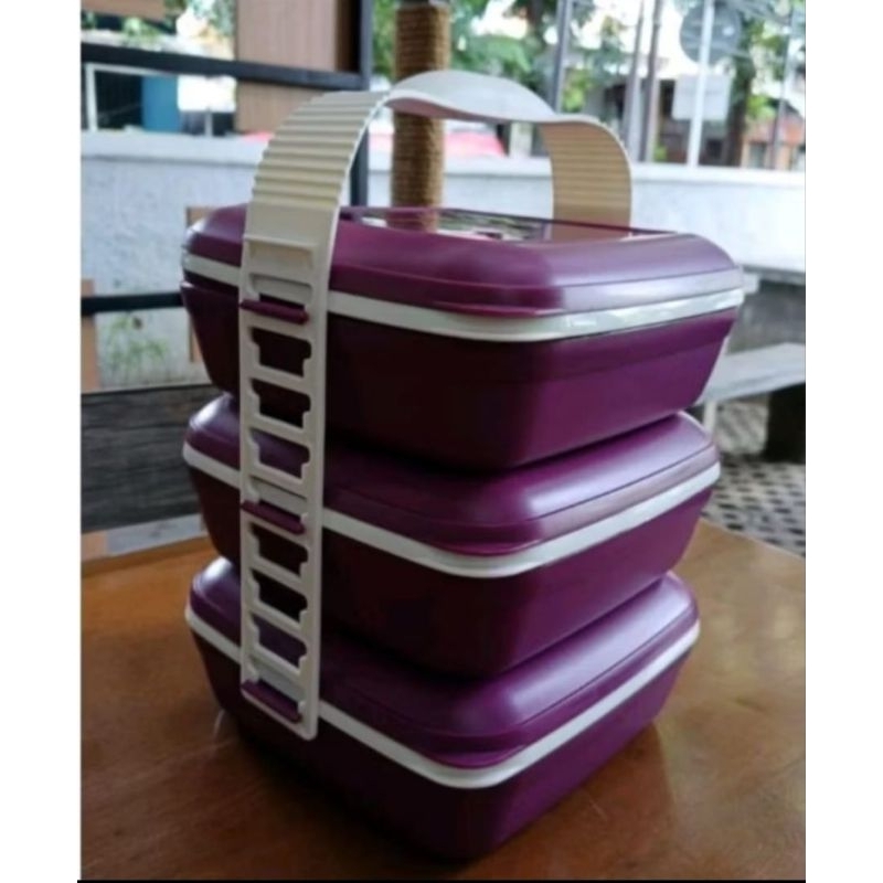 Jual Rantang 3 susun tupperware picnic set trio | Shopee Indonesia