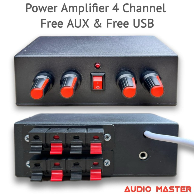 Jual power amplifier mini 4 channel 5volt free usb free kabel aux ...