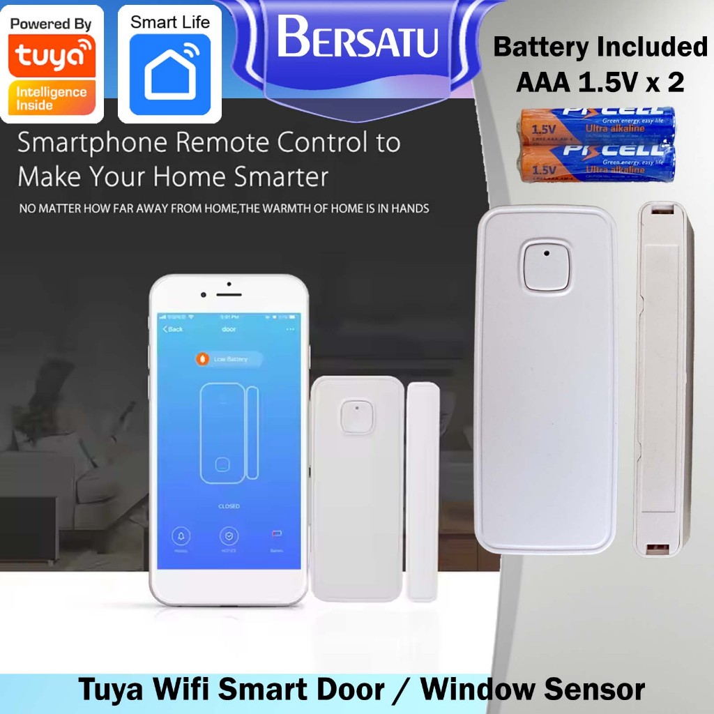 Jual Alarm pintar / jendela Tuya Wifi smart Door Window Sensor Remote ...