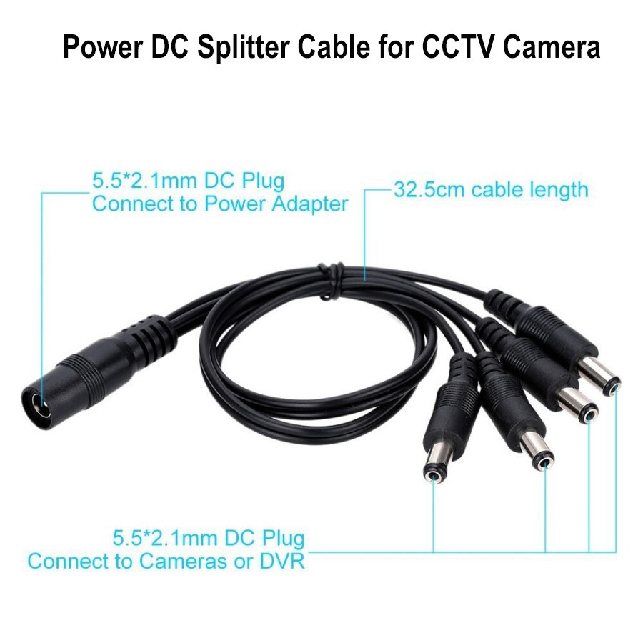 Jual Power DC Splitter Cable for CCTV Camera - Kabel Power splitter ...