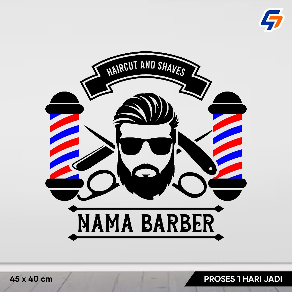 Jual STIKER DINDING CUTTING STIKER BARBERSHOP STIKER POTONG RAMBUT ...