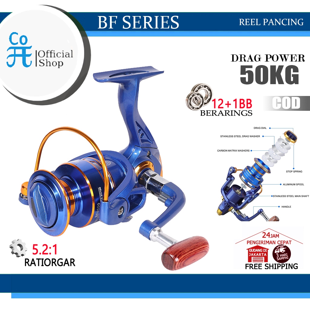 Jual COππ Daido reel spinning saltwater BF 1000 – 7000 10kg Metal Body ...