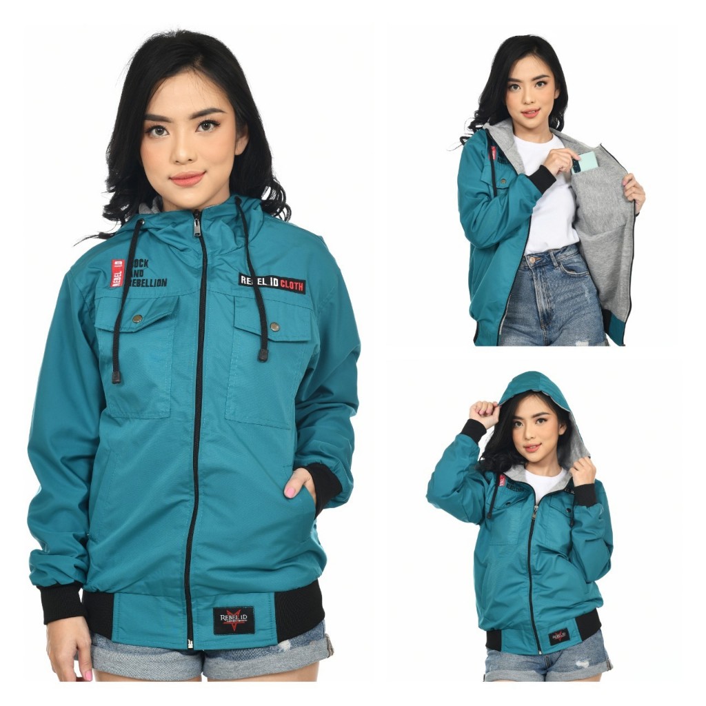 Jual Jaket Parasut Wanita Semi Parka Anti Air Blazer Original REBEL ID ...