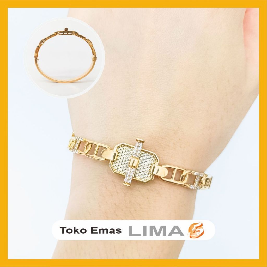 Jual Gelang Bangle Aussie Emas Muda Kuning 6K American Diamond Toko ...