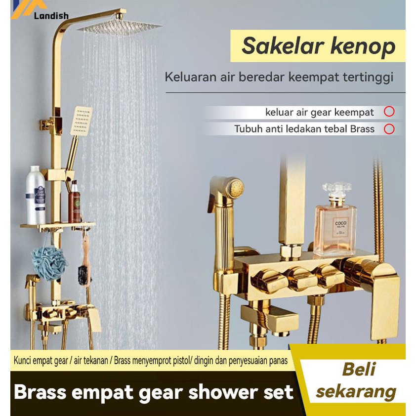 Jual Shower Kamar Mandi 4 Dalam 1 Set Persegi 304 Model Putar Set/Dengan Panas Dingin Sprayer ...