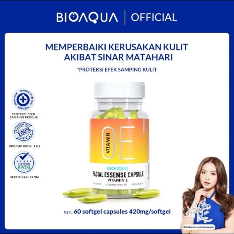 Jual BIOAQUA VITAMIN E FACIAL ESSENCE CAPSULE SERUM WAJAH MOISTURIZING ANTI—AGING SERUM ISI 60 ...