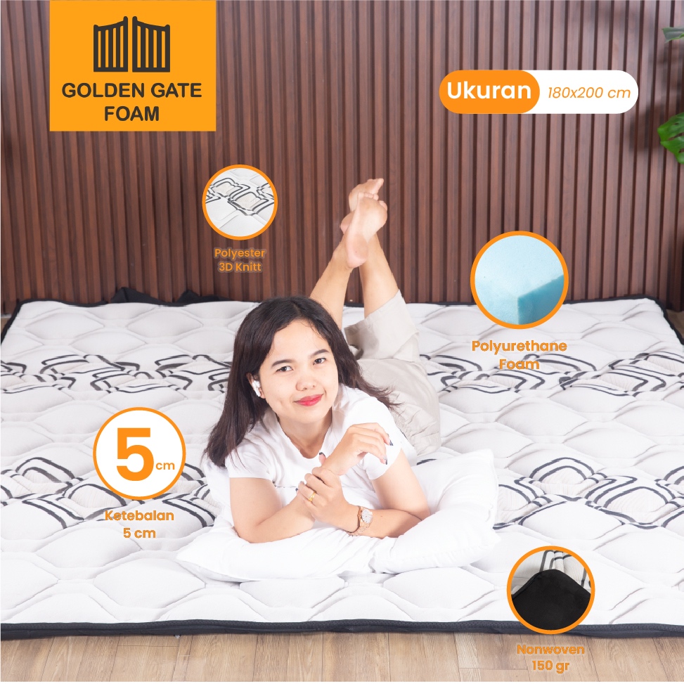 Jual (Kangaroo x Golden Gate) 180x200 Kasur Lipat Mantap Tebal 5cm Anti ...