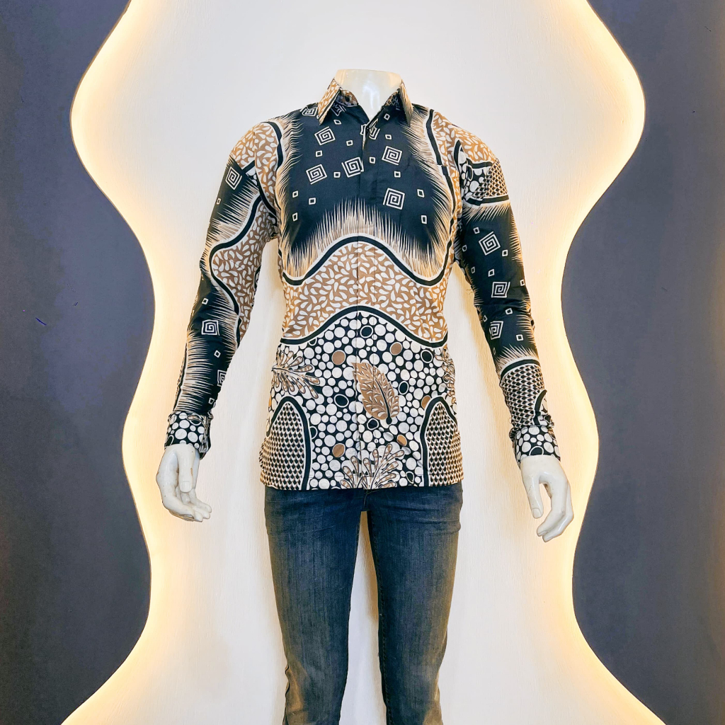 Jual Baju Batik Kemeja Pria Lengan Panjang Reguler Premium Quality Katun Halus Barata Yudha ...