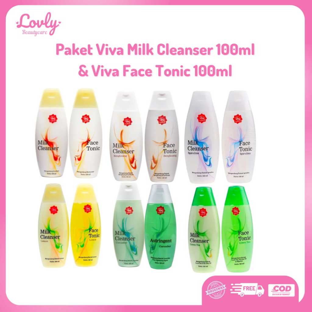 Jual Viva Paket Viva Face Tonic dan Viva Milk Cleanser 100ml | Shopee ...