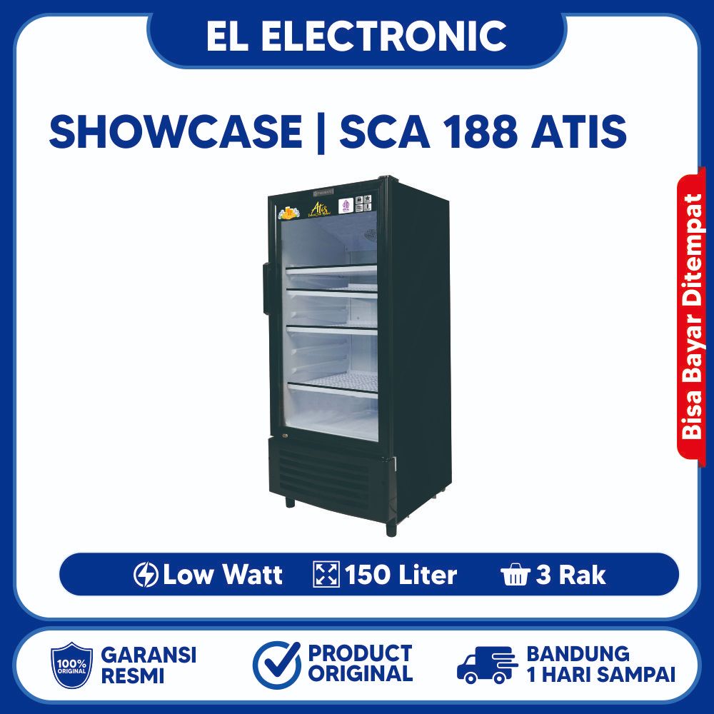 Jual SHOWCASE FRIGIGATE KULKAS PENDINGIN TYPE ATIS 188 180liter 3 RAK ...