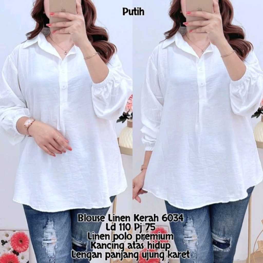 Jual Blouse cringkle kancing atas tangan karet model terbaru/ atas ...