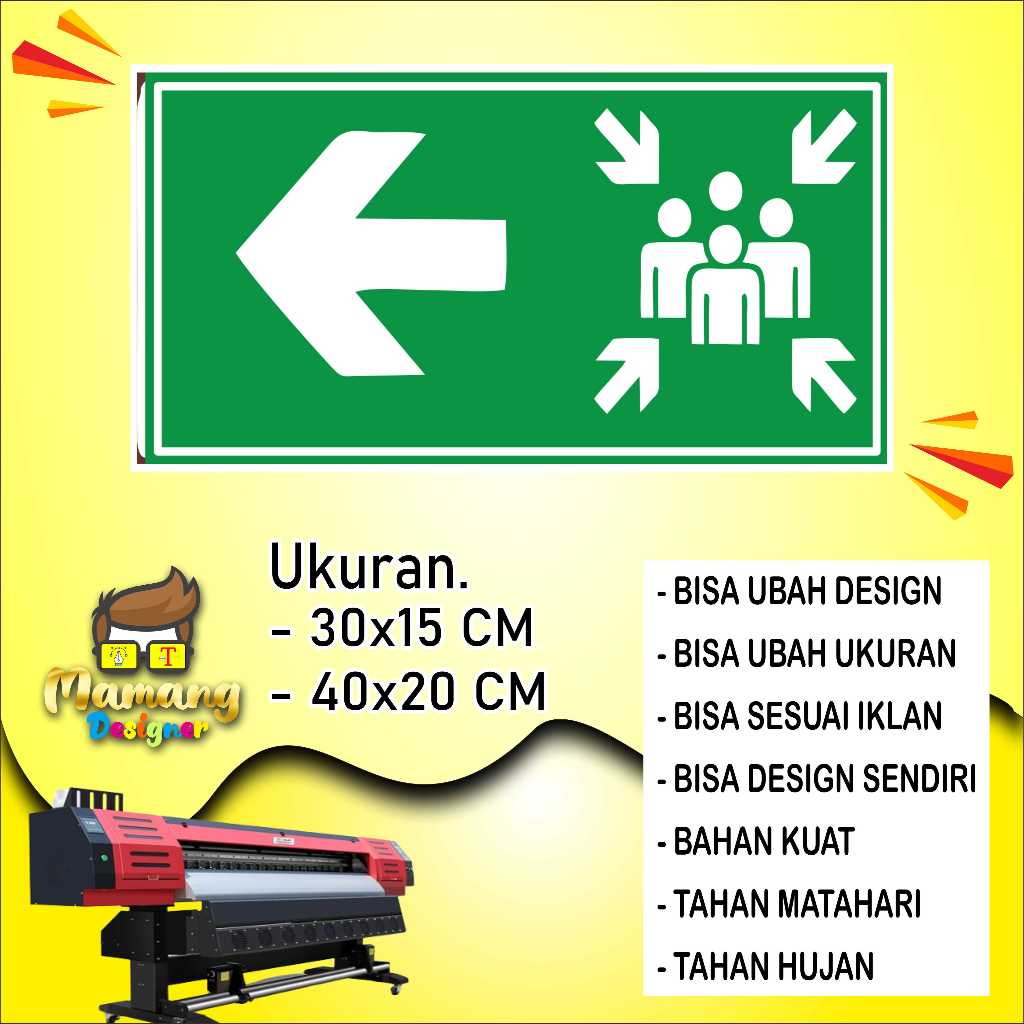 Jual Stiker Tempelan Tembok Pusat Titik Kumpul Bahan Kuat Hijau ...