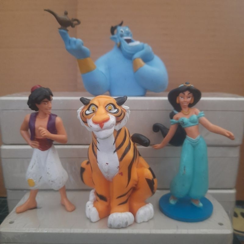 Jual 4 Pcs Figure Aladdin Jasmine Genie Jin Tiger Rajah Original Disney ...