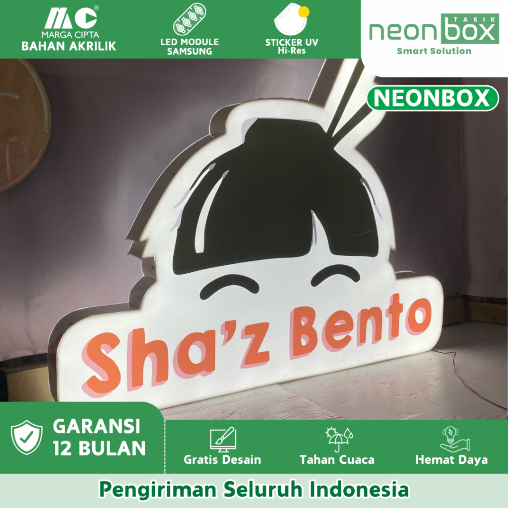 Jual Neon Box Akrilik 2 Sisi Bebas Custom LED Kualitas Premium Desain ...