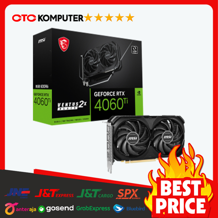 Jual VGA Card MSI GeForce RTX 4060 Ti VENTUS 2X BLACK 8GB OC GDDR6 ...