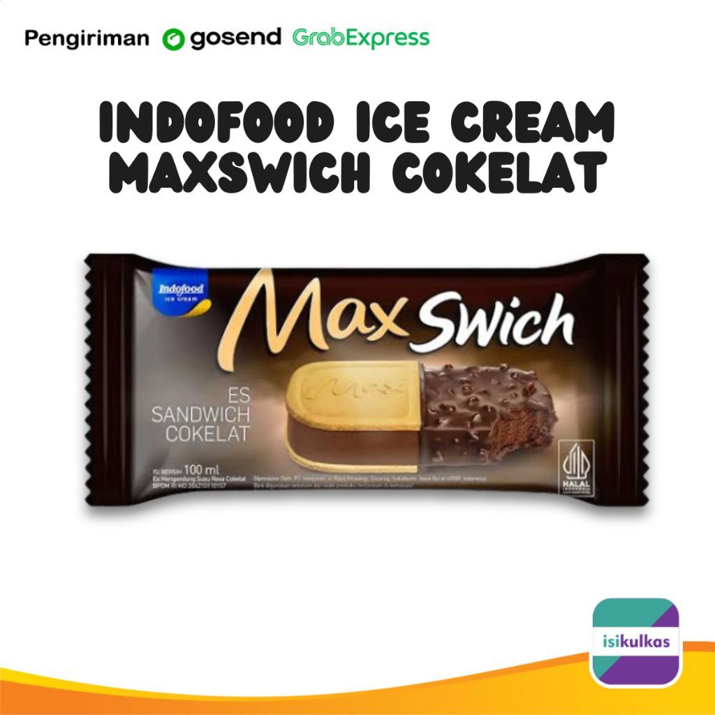 Jual Indofood Es Krim MaxSwich rasa Cokelat 100ML | Shopee Indonesia