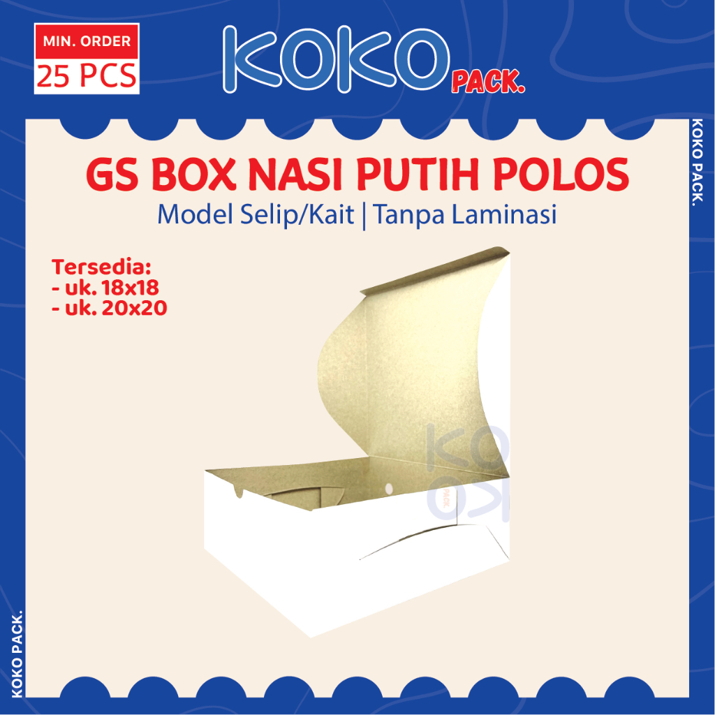 Jual GS Box Nasi Polos uk. 18x18 , 20x20 cm Tebal 350gr Tanpa Laminasi ...