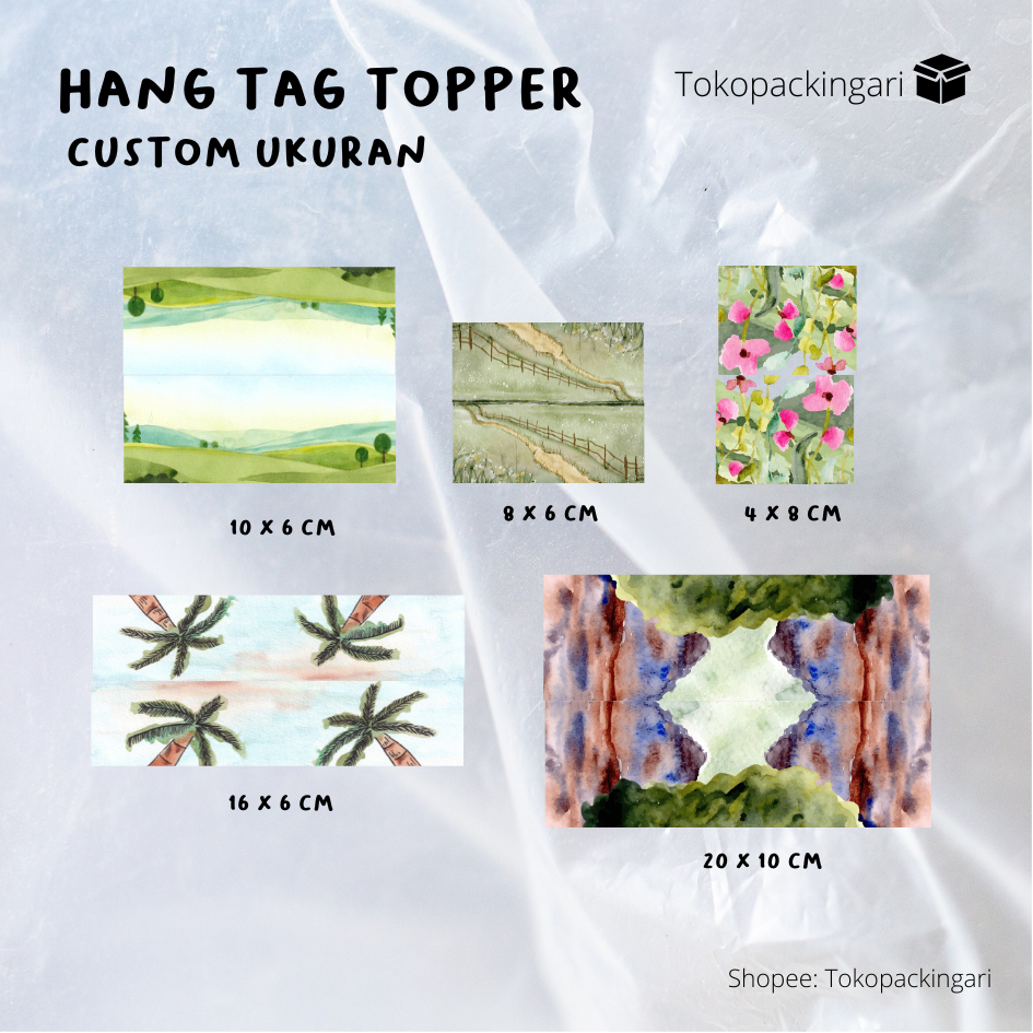 Jual Hang Tag Topper Custom Ukuran | Label Aksesoris | Topper Bag ...