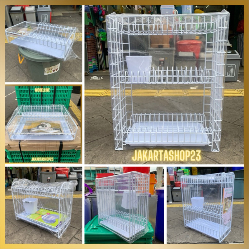 Jual MODELLINE - Rak Piring Gelas Susun 3 + Tatakan + Tempat Sendok ...