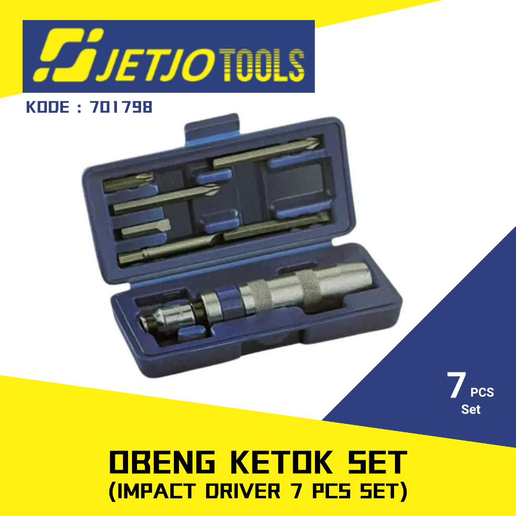 Jual JETJO TOOLS / LAKONI PRO Obeng Ketok Set 7 Pcs / Impact Driver Set ...