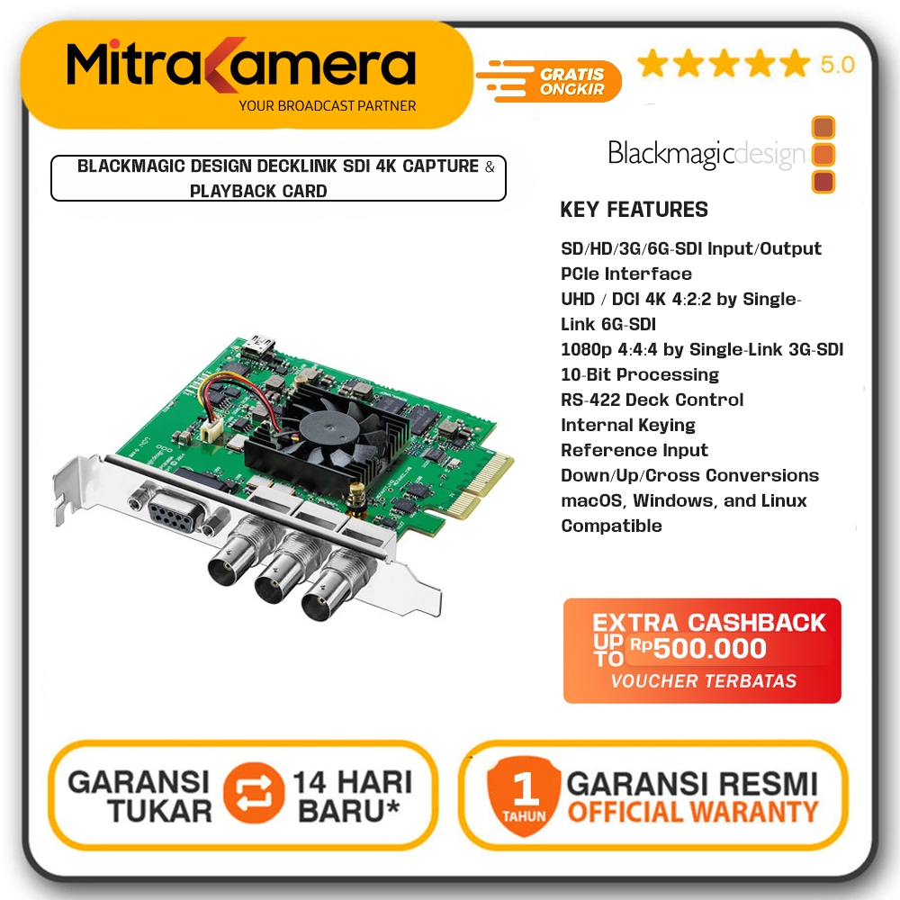 Jual Blackmagic Design Decklink SDI 4K Capture & Playback Card | Shopee ...