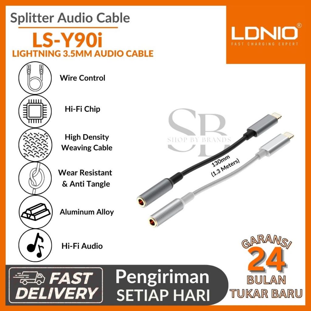 Jual Kabel Audio Splitter LDNIO LS-Y90i Converter Audio Cable Lightning ...