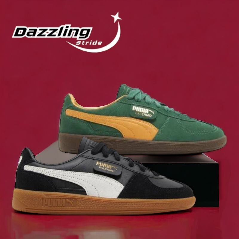 Jual Sepatu Sneakers Puma Palermo Black Gum, Green Orange, & Alpine ...