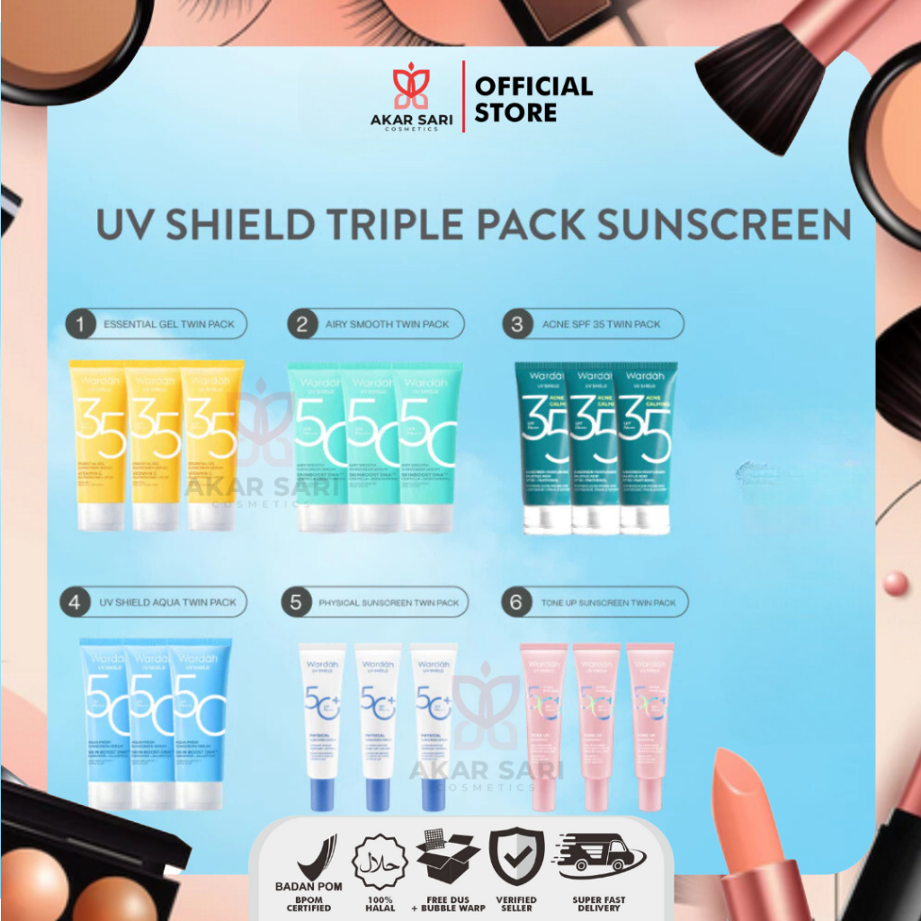 Jual [3 PCS] [TRIPLE PACK] WARDAH UV SHIELD SUNSCREEN SPF 35 SPF 50 ...
