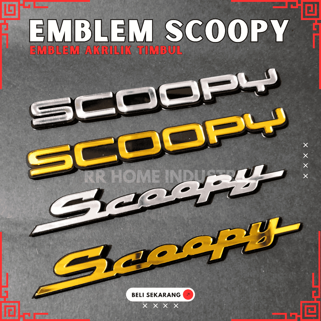 Jual Emblem Akrilik SCOOPY Logo Scoopy Tulisan Scoopy Timbul 3D SCOOPY ...