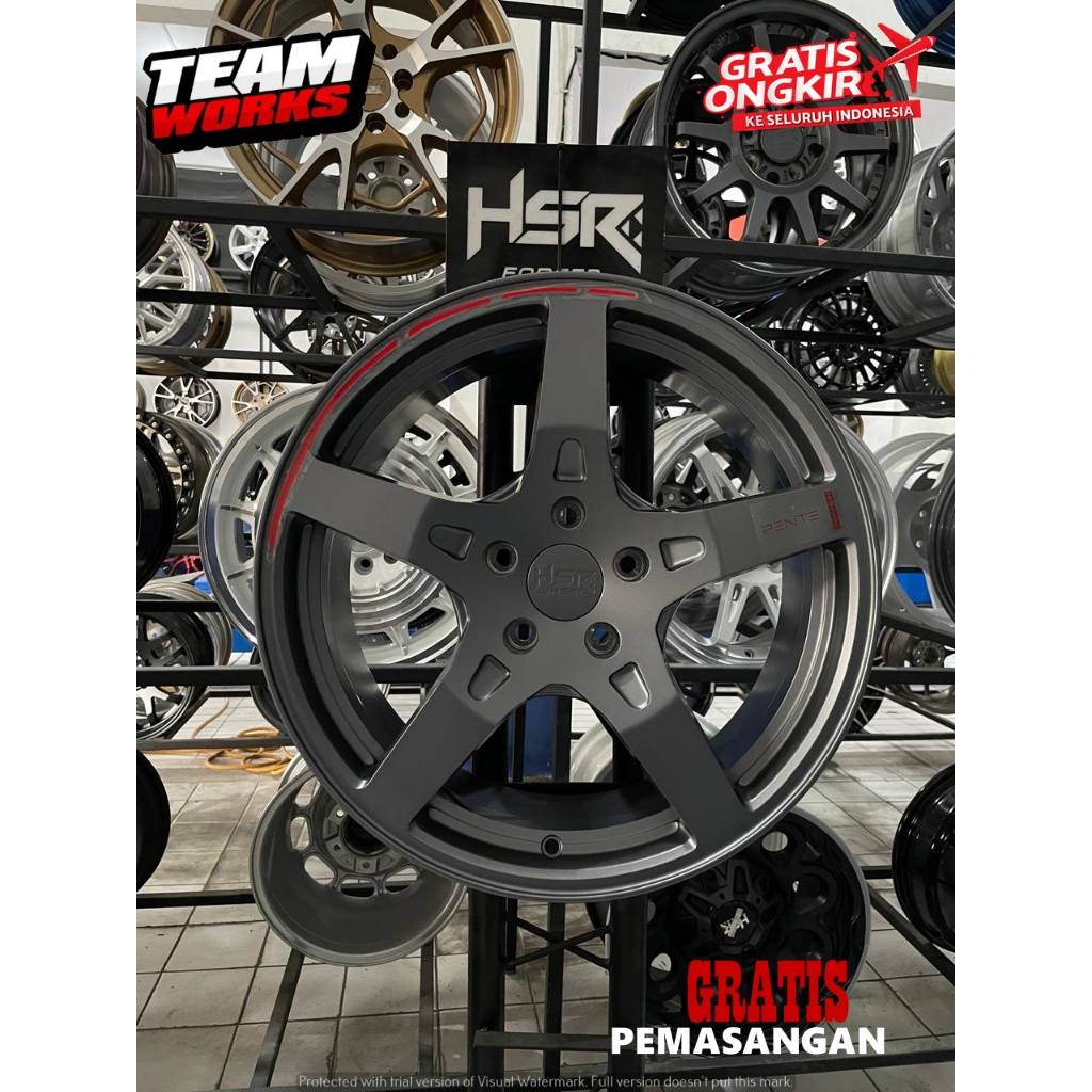 Jual PAKETAN VELG DAN BAN MOBIL R15 HSR PENTE RING 15 LEBAR 6.5 HOLE 5X114,3 ET42 SEMI MATT GERY ...