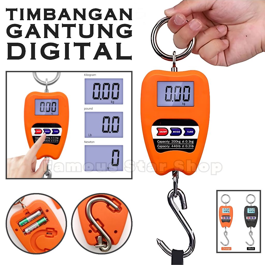 Jual Timbangan Gantung besi 200kg Hanging Scale digital Babon BB-200 ...