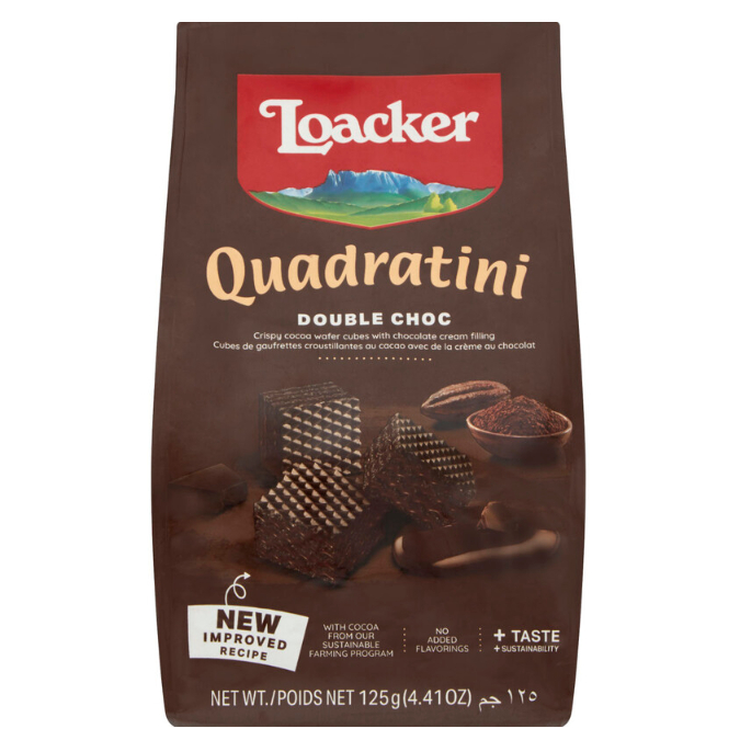 Jual Loacker Quadratini Wafers Biscuits Double Choc | 125g | Shopee ...