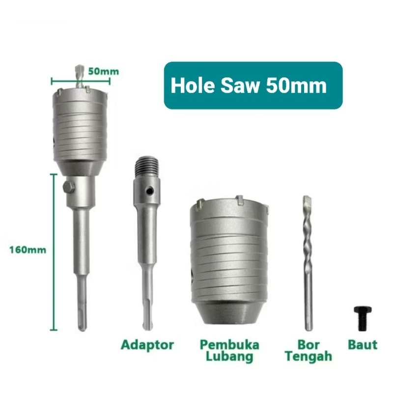 Jual Drill Bit Hole Saw Cutter Mata bor pembuat lobang 50mm Dinding ...