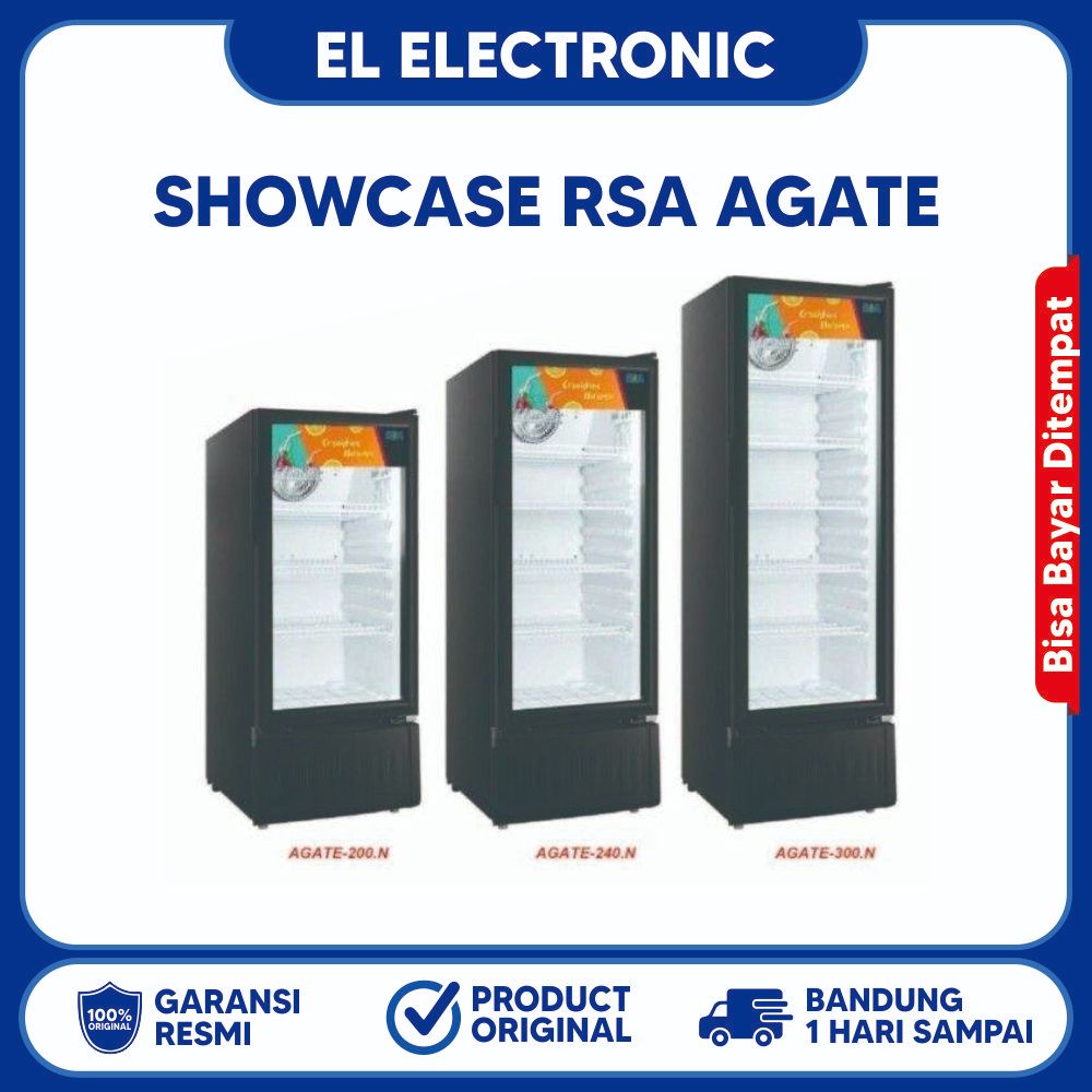 Jual SHOWCASE RSA AGATE 200 / 240 / 300 Pendingin Kulkas kaca | Shopee ...