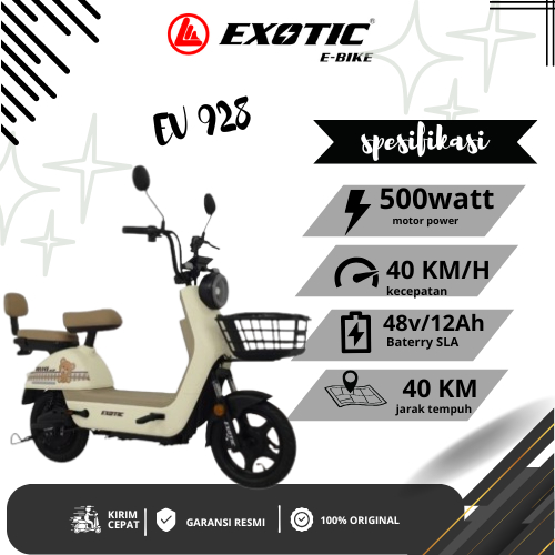 Jual Sepeda Listrik EXOTIC EV 928 Electric Bike 500 Watt Garansi Resmi ...