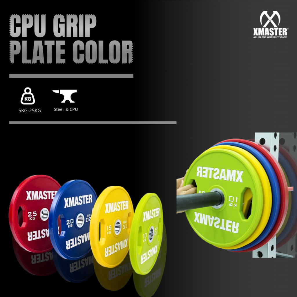 Jual XMASTER Hand Grip Plates Rubber Weight Plate CPU | Color Home Gym ...