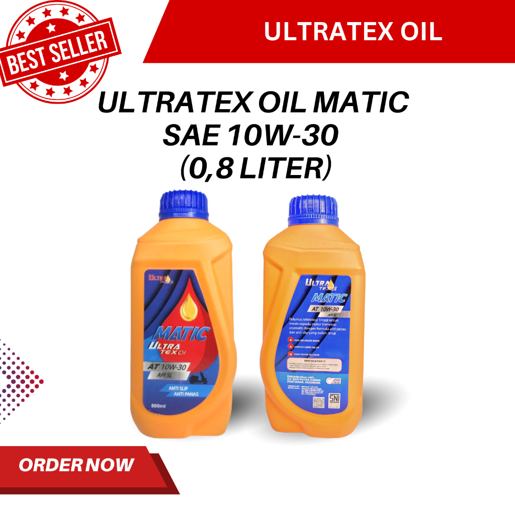 Jual ULTRATEX OLI MATIC MESIN MOTOR MATIC OIL 0,8 LITER / 800 ML (SAE 10W-30) | Shopee Indonesia