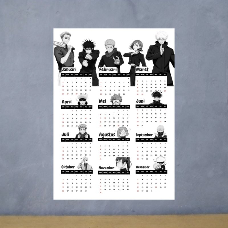 Jual Kalender 2025 Anime Sketsa(HitamPutih) | Shopee Indonesia