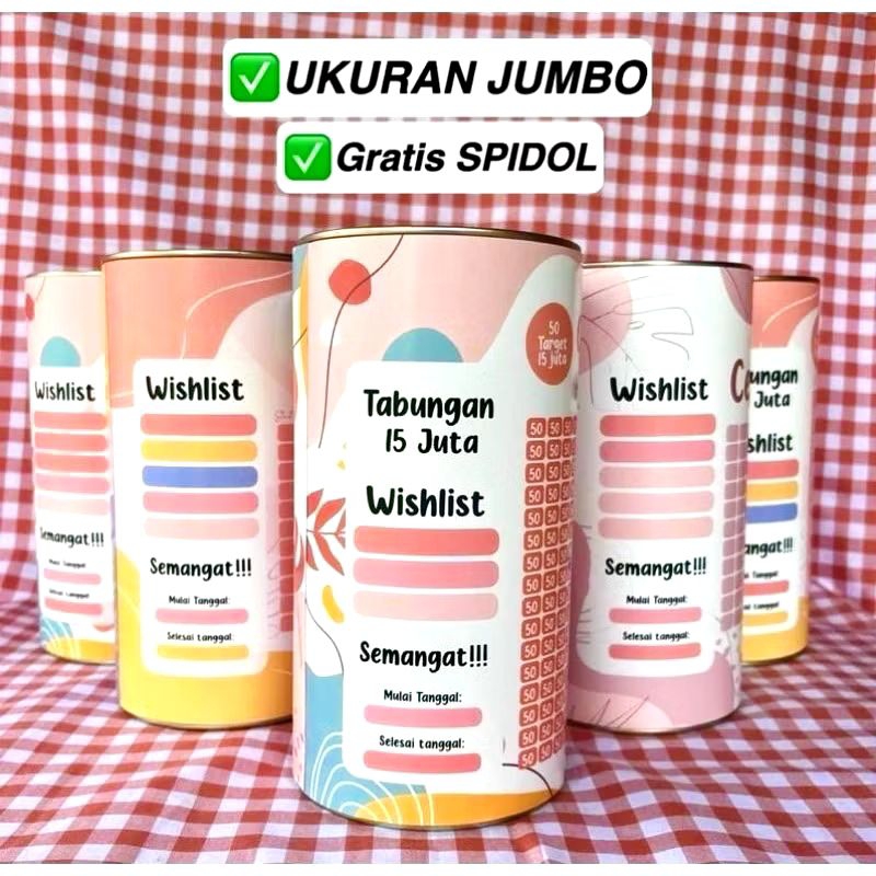 Jual [FREE SPIDOL] CELENGAN TARGET JUMBO 20 X 10 // CELENGAN BUKA TUTUP ...