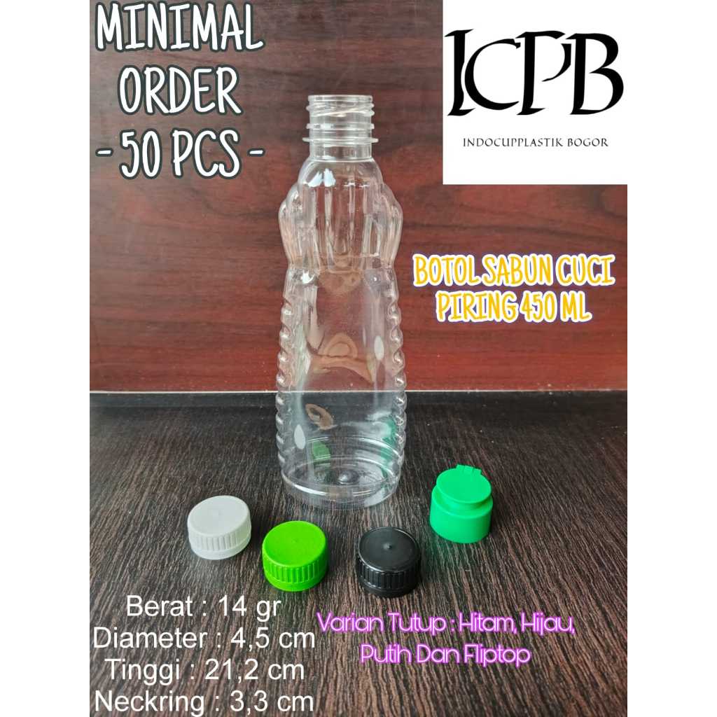 Jual Botol Sabun Cuci Piring 450 ml PET / Botol Cupir / Botol Plastik ...