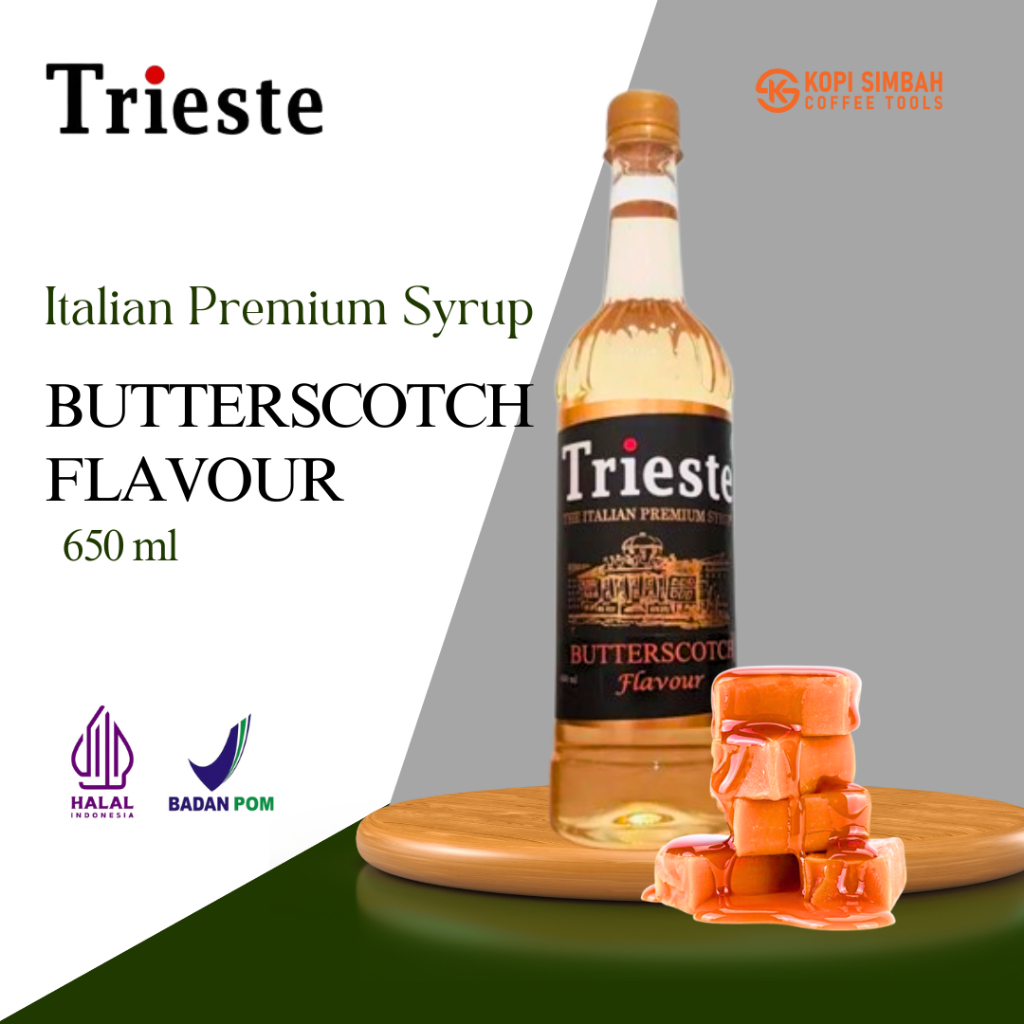 Jual Syrup TRIESTE Rasa BUTTERSCOTCH 650ml Italian Premium Sirup Butter ...