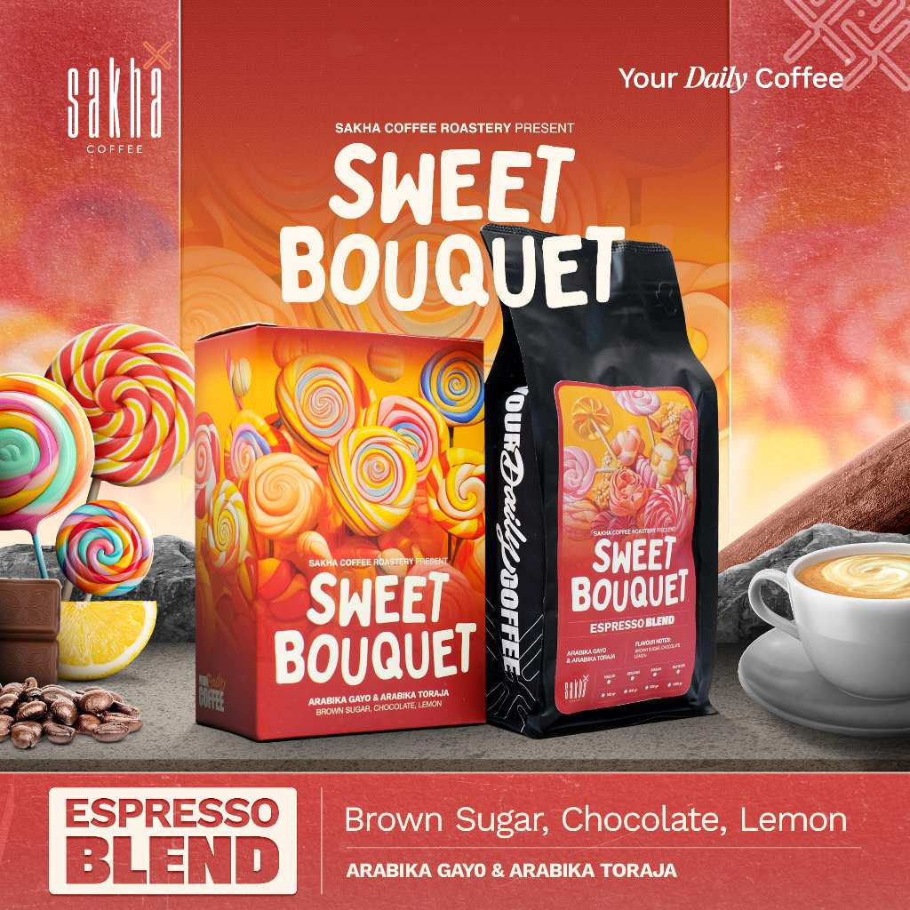Jual SWEET BOUQUET Biji Kopi Espresso Blend Full Arabika Coffee Bean ...