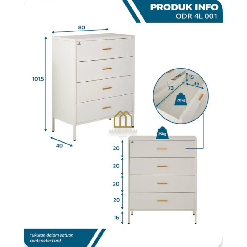 Jual Drawer Besi 3 Laci / 4 Laci | Shopee Indonesia