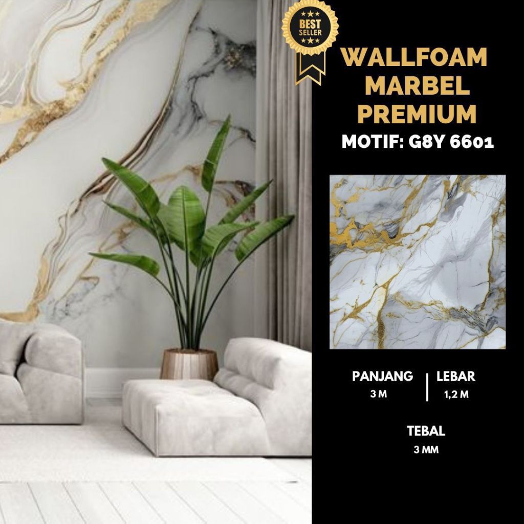 Jual Wallfoam Marble Wallpaper Dinding Marmer Stiker Dinding Roll ...